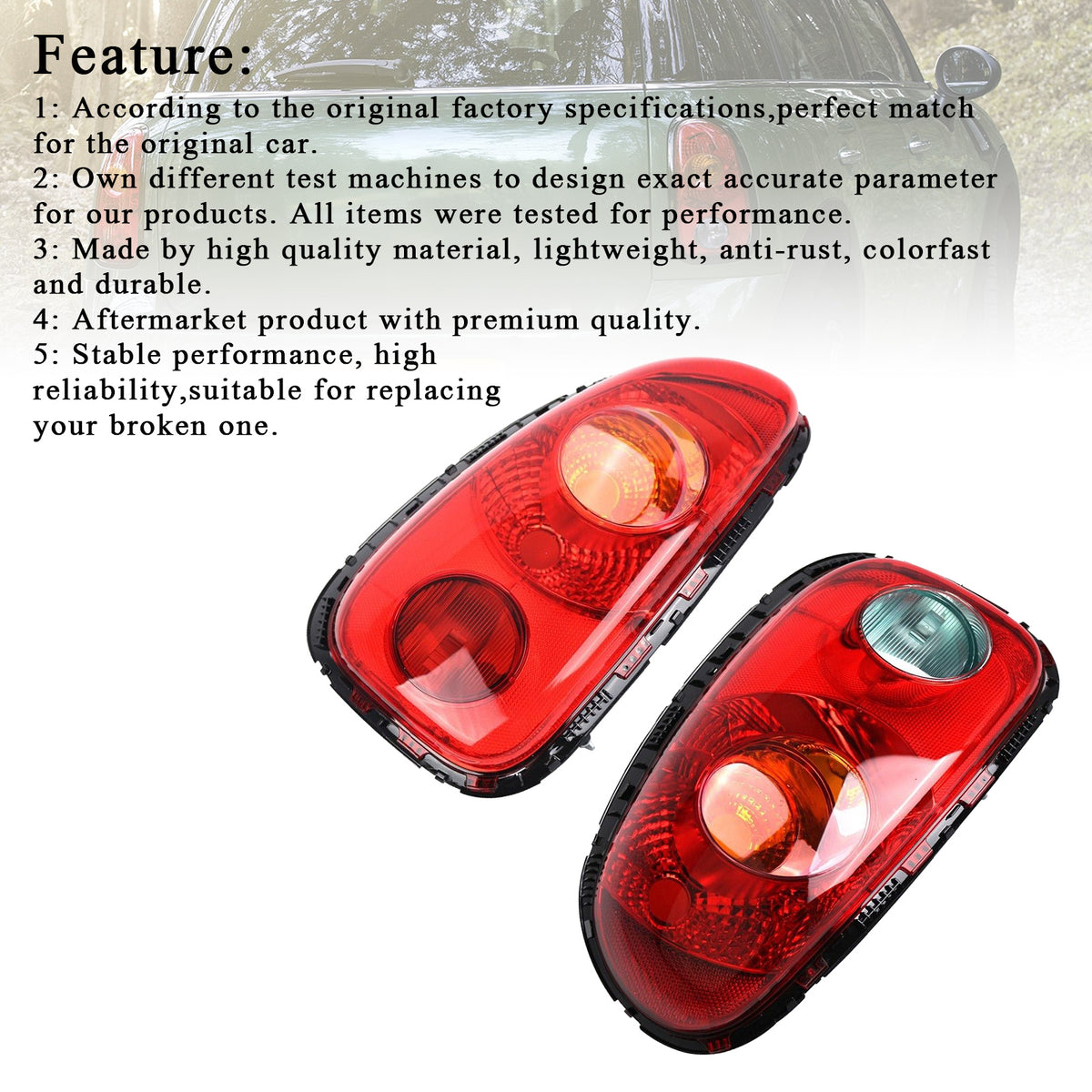 01/2010-10/2016 Mini Countryman R60 Rear Left+Right Tail Light 6321980 ...