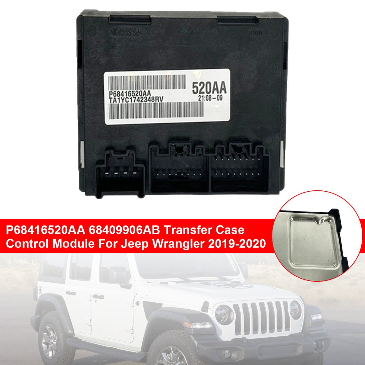 2019-2020 Jeep Wrangler Transfer Case Control Module P68416520AA 68409 ...