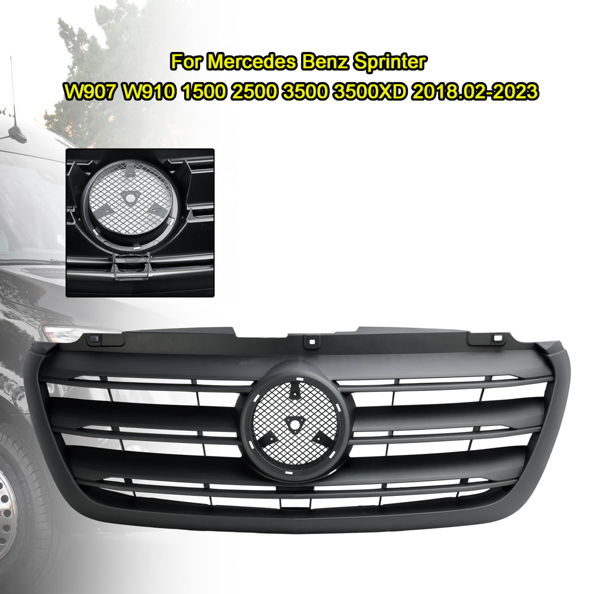 2019-2022 Mercedes Sprinter 1500 2500 3500 W907 Front Bumper Grille Gr ...
