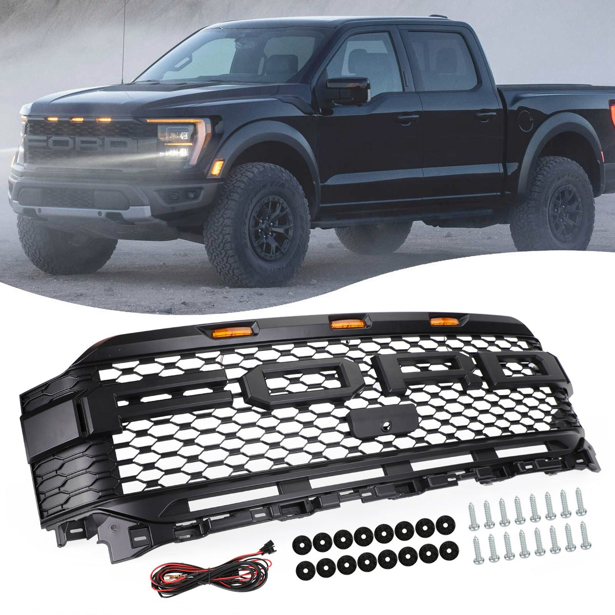2021 2022 2023 F150 | Ford Raptor Replacement ABS Front Bumper Grille ...