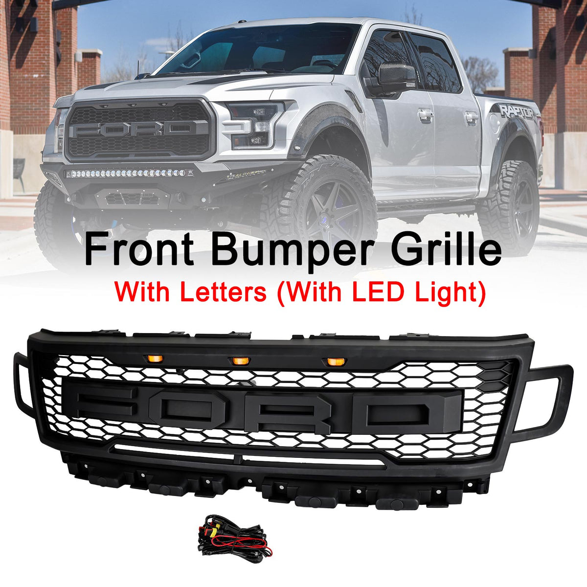 2018-21 Ford Expedition Raptor Style Front Bumper Grill Replacement W ...