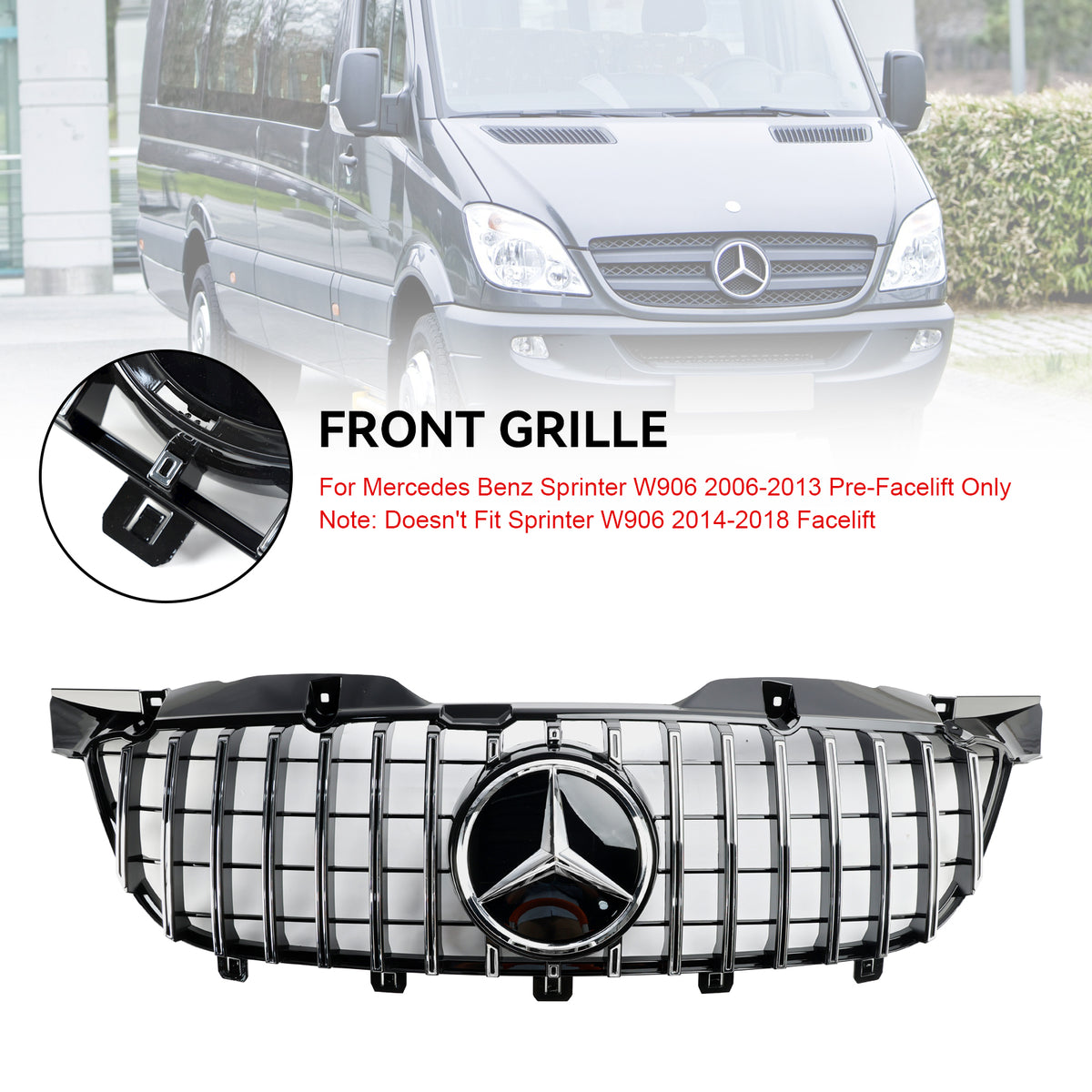 2006-2013 Mercedes Benz Sprinter W906 Pre-Facelift Front Bumper Grill ...