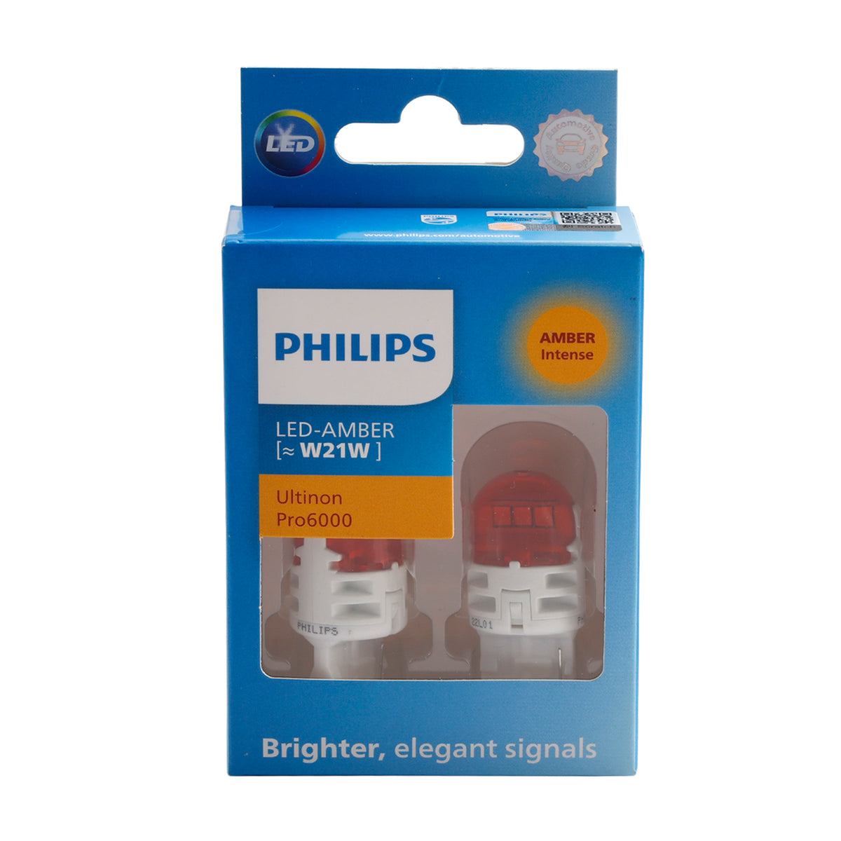 PHILIPS Car Light LED-AMBER Ultinon Pro6000 WY21W W21W 11065AU60 Gener ...