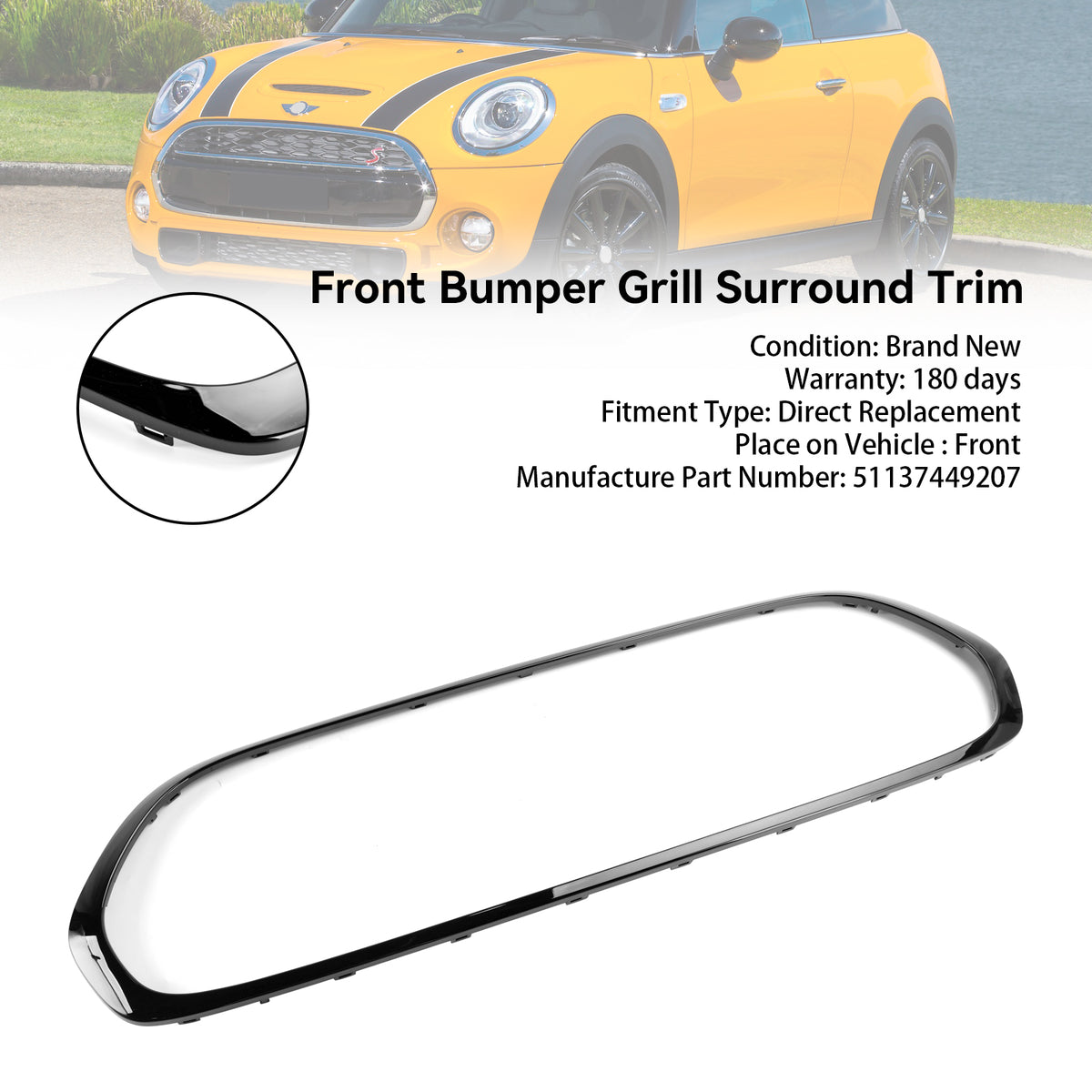 2014-2021 Mini F55 F56 F57 Front Grill Grille Surround 51137449207 Gen ...