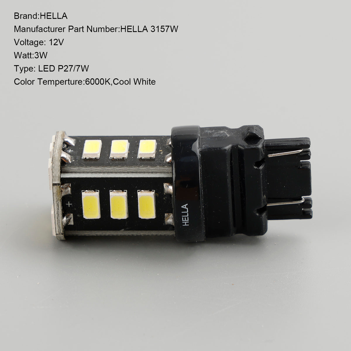 10X HELLA LED Retrofit 3157W LED P27/7W 12V 3W W2.5x16Q 6000K Generic ...