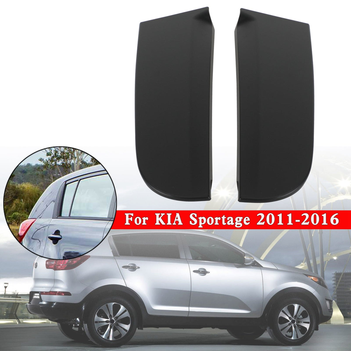 2011-2016 KIA Sportage 2x C Pillar Rear Door Garnish Cover Exterior Mo ...