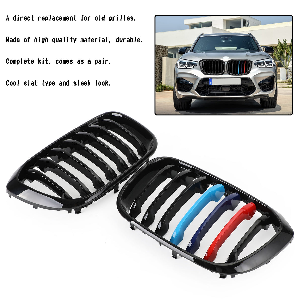 For BMW G01 X3 G02 X4 M-Color Kidney Grill Grille 51138469959 fit BMW ...