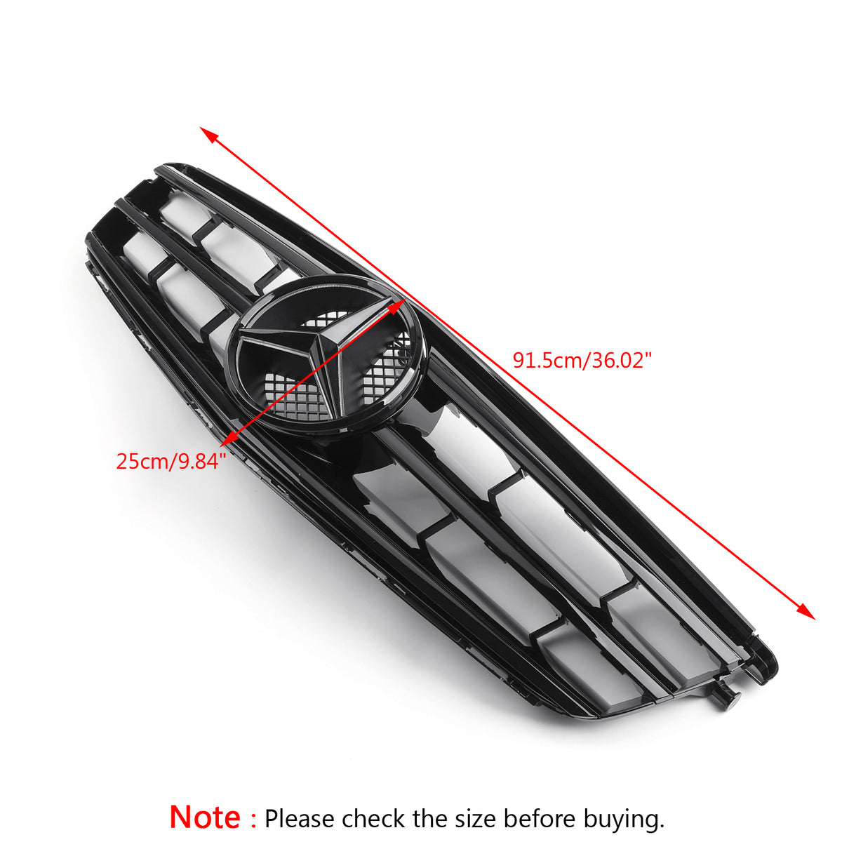 2008-2014 Benz C Class W204 W/LED Emblem C300/C350 Black Front Bumper ...