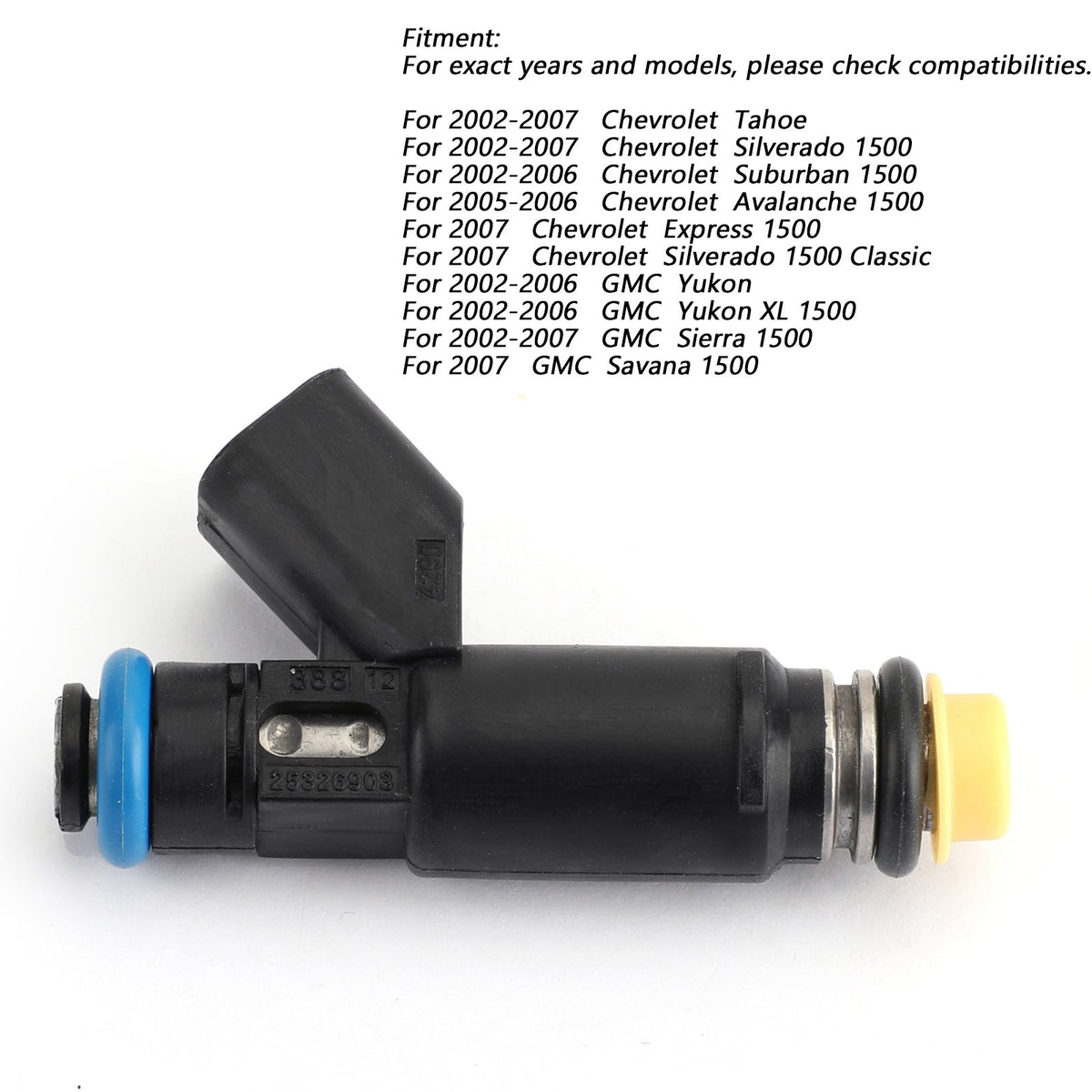 12580426 Fuel Injectors 02-04 Chevy 5.3 FLEX 25326903 M02903X8 Generic ...