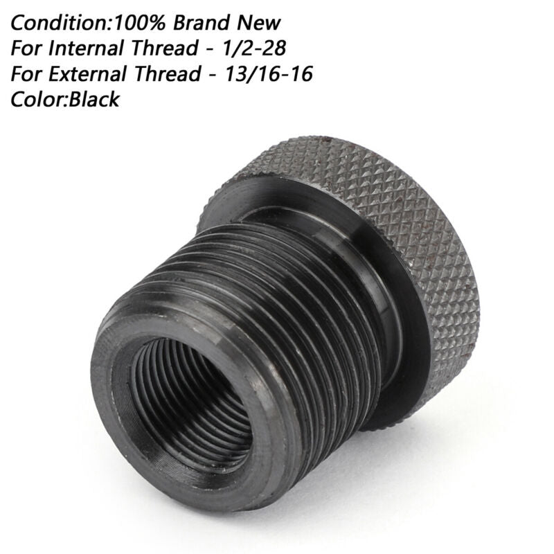 1/2-28 to 13/16-16 Automotive Thread Adapter - Black 1/2x28 to 13/16x1 ...